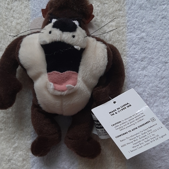 Warner Bros. | Toys | Looney Tunes Taz Plush Mini Bean Bag | Poshmark